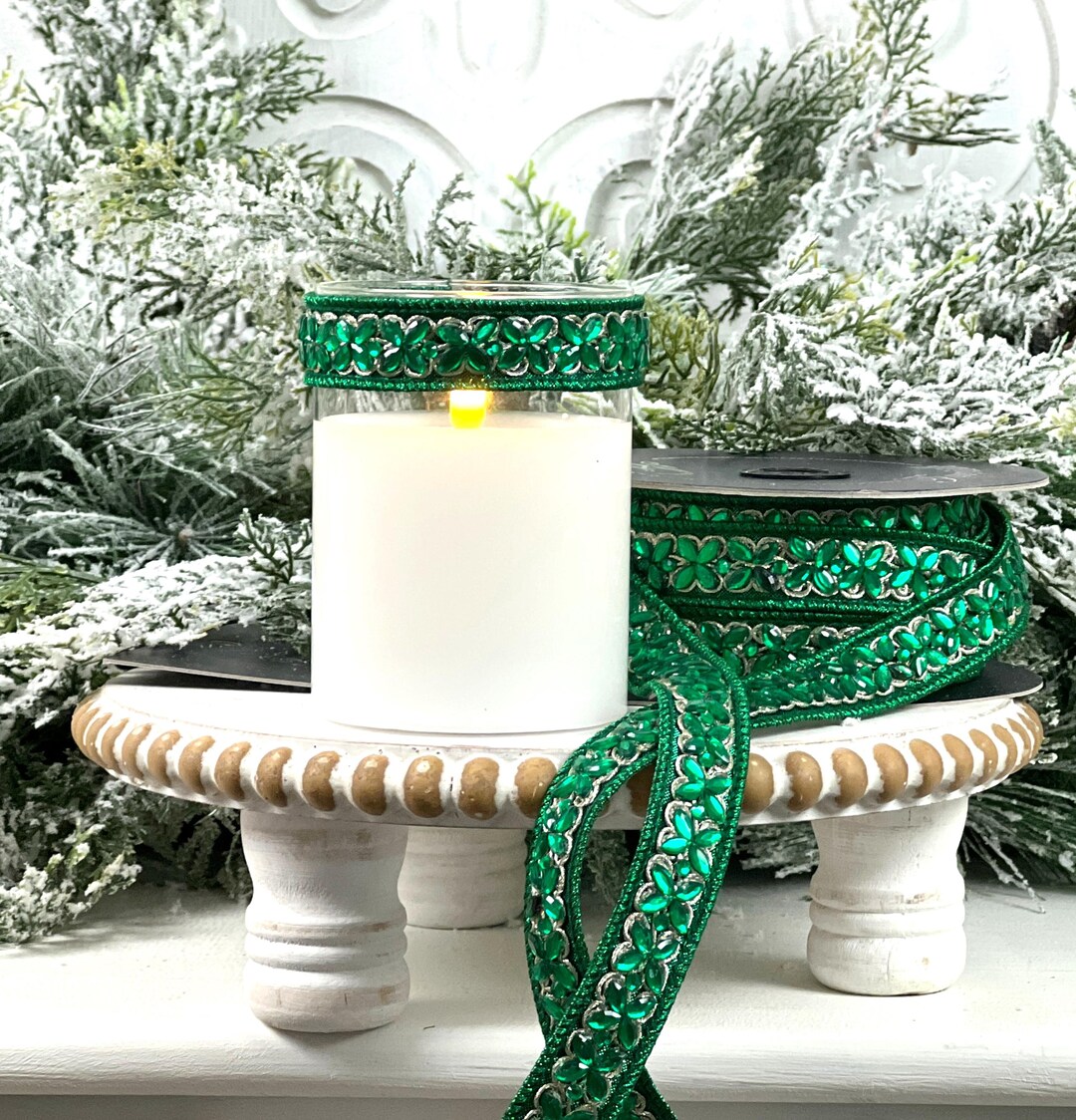 Farrisilk Jewel Accent Ornamate - Emerald Green, Designer Adhesive ...