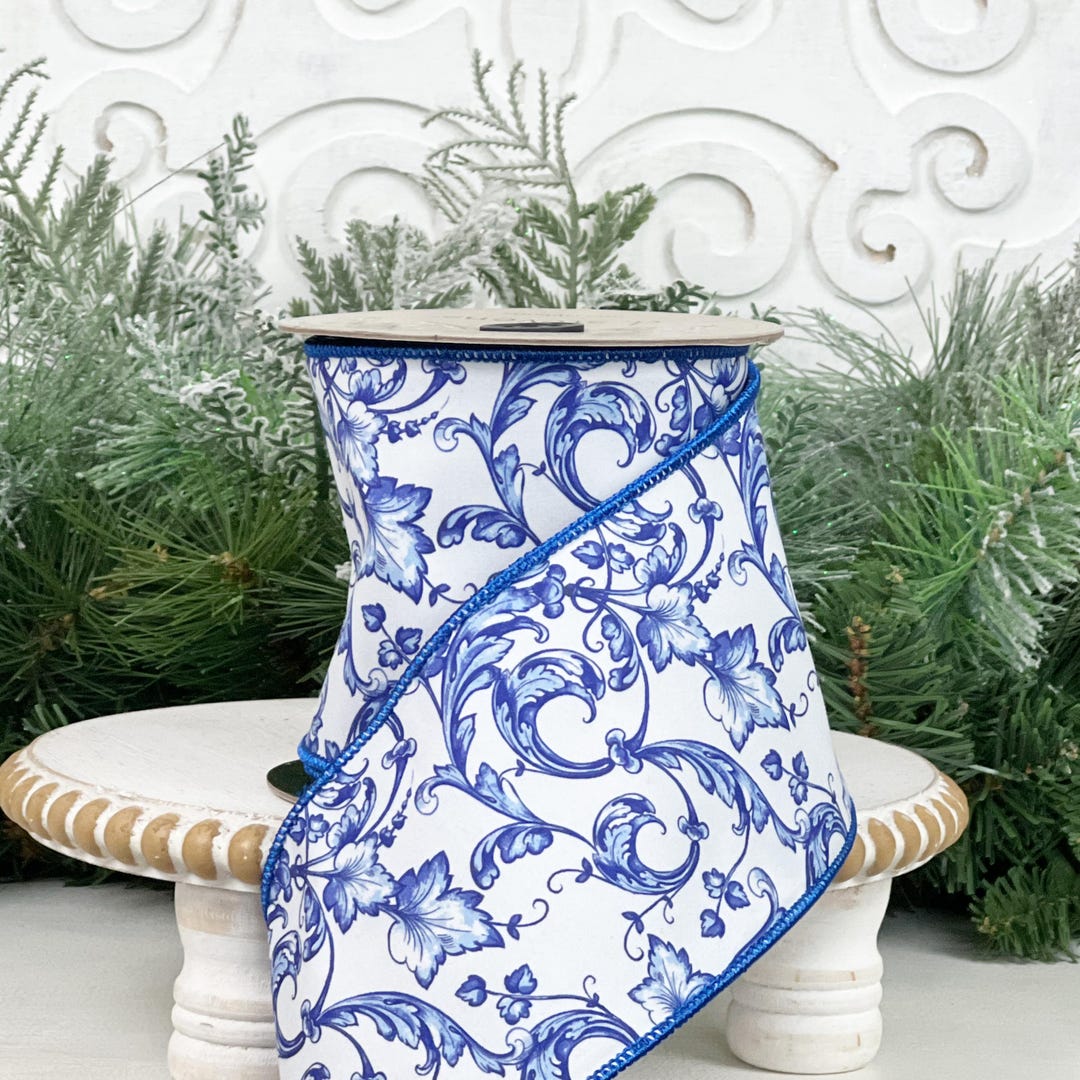 D Stevens Chinoiserie Ribbon, Acanthus Scroll Chinoiserie, 4 Inch X 10 ...