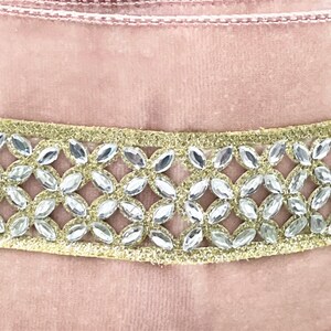 Pink Velvet Jeweled Ribbon, Rose Velvet Ribbon, Jeweled Velvet Ribbon ...