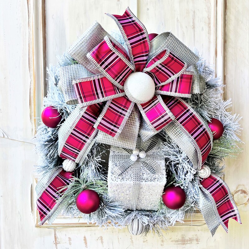 Christmas Wreath Pink - Etsy