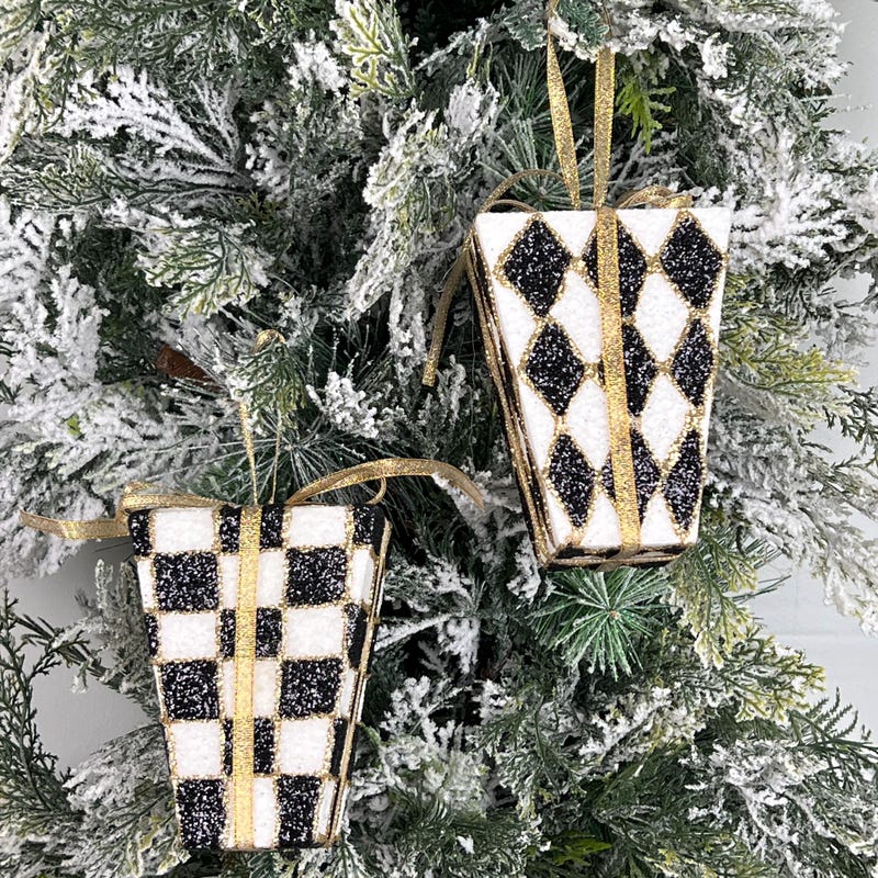 Black and White Christmas Decorations - Etsy