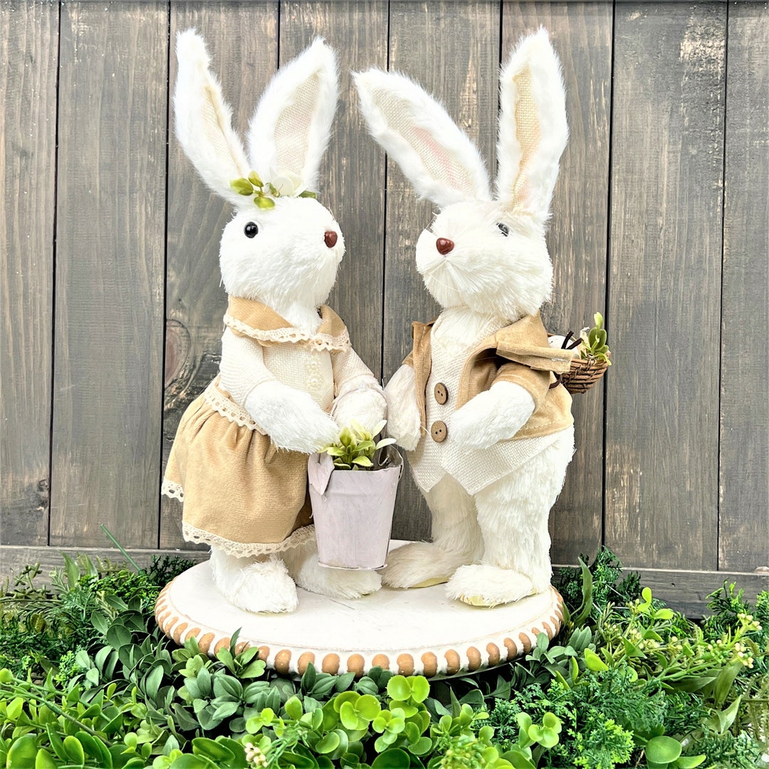 Sisal Easter Bunny, White Bunny With Eggs, White Bunny With Flowers ...