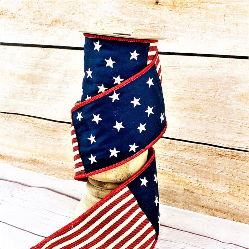 Patriotic Ribbon Stars and Stripes Ribbon Red White and Blue | Etsy