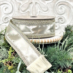 D Stevens Ribbon, Metallic Platinum Ribbon, Silver Ribbon, Braided Edge ...