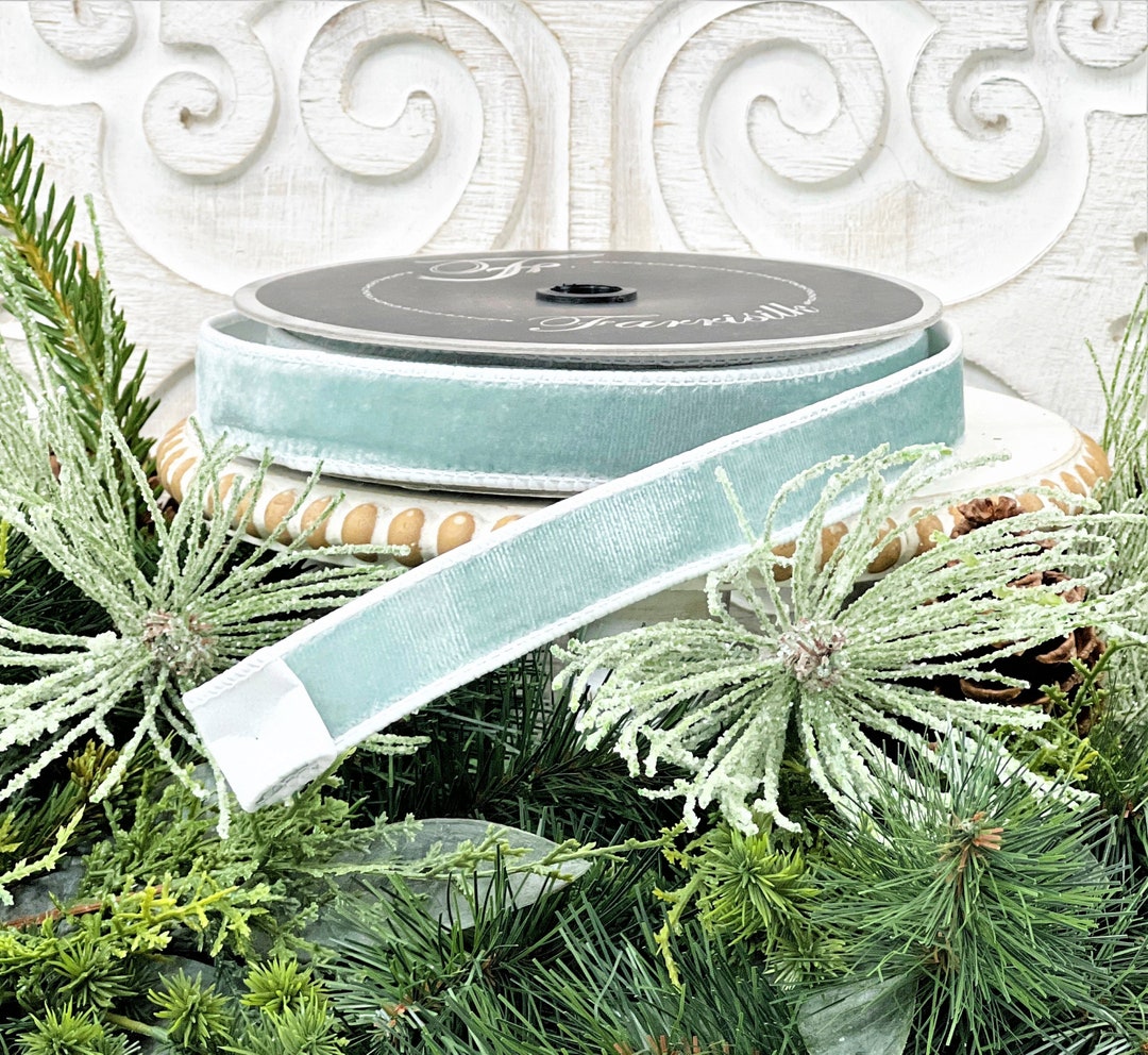 Light Blue Velvet Ribbon, Blue Velvet Ribbon, 2 Sided Velvet Ribbon ...