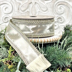 D Stevens Ribbon, Metallic Platinum Ribbon, Silver Ribbon, Braided Edge ...