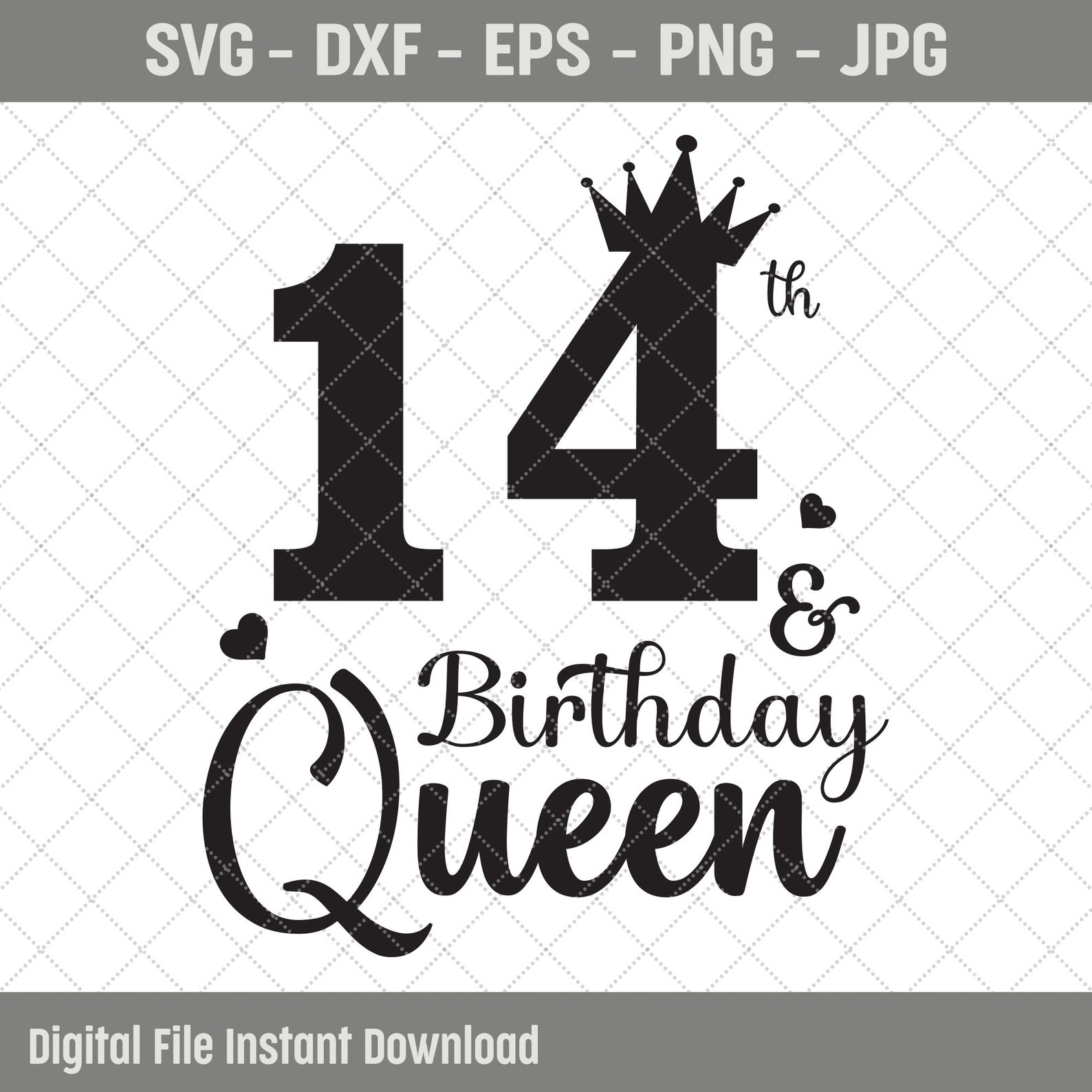 14th Birthday Queen SVG 14th Birthday Svg 14 Years Old - Etsy