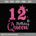 12th Birthday Queen SVG 12th Birthday Svg 12 Years Old - Etsy