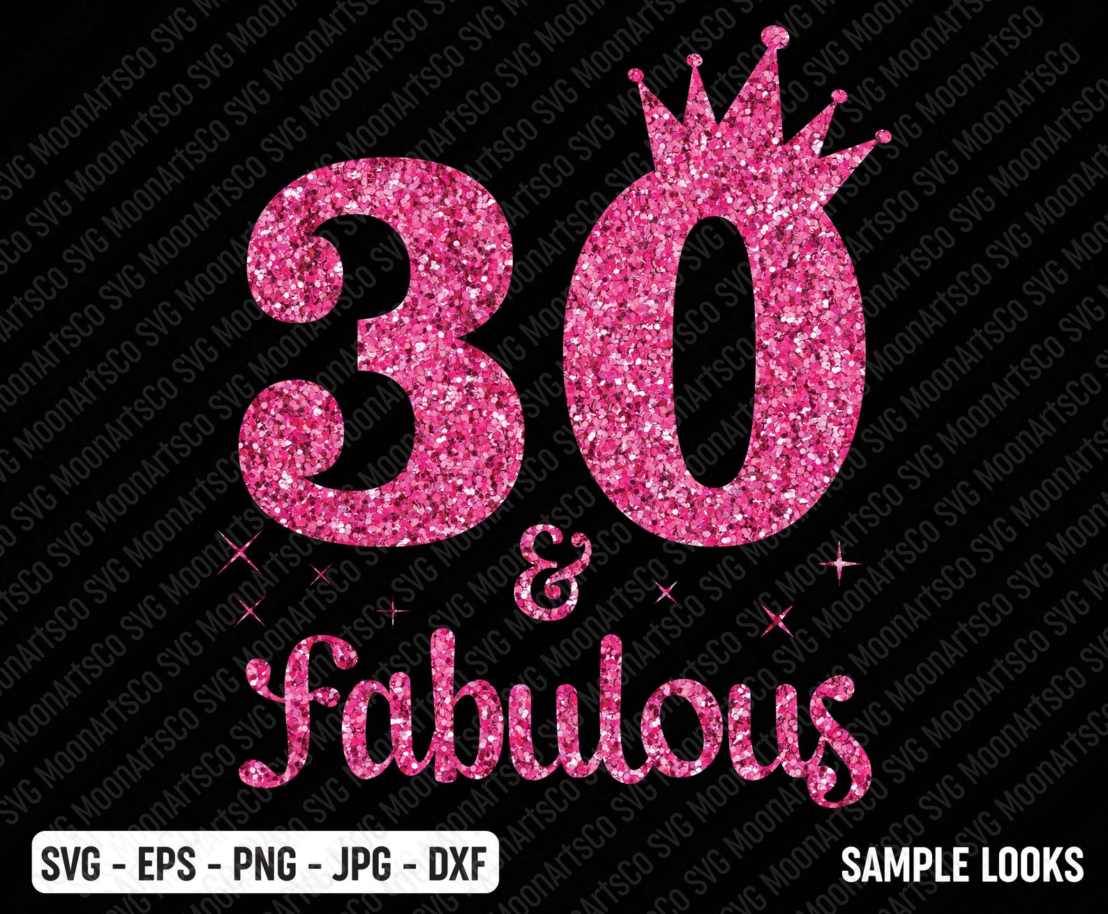 30 and Fabulous Birthday SVG 30th Birthday Svg 30 Years Old | Etsy