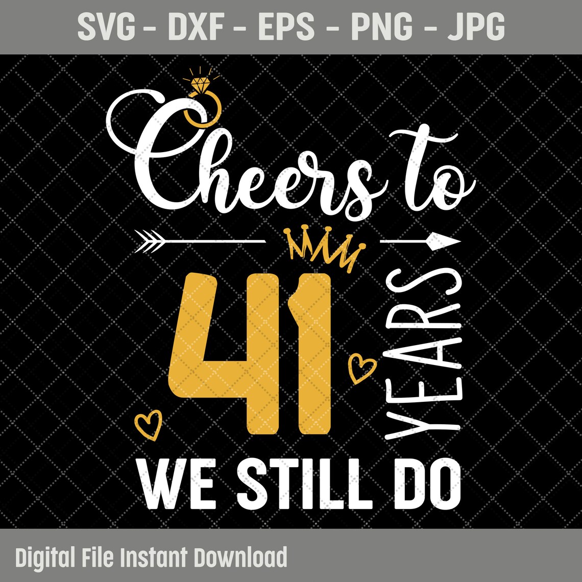 Cheers to 41 Years SVG Married 41 Years Ago 41st Wedding - Etsy