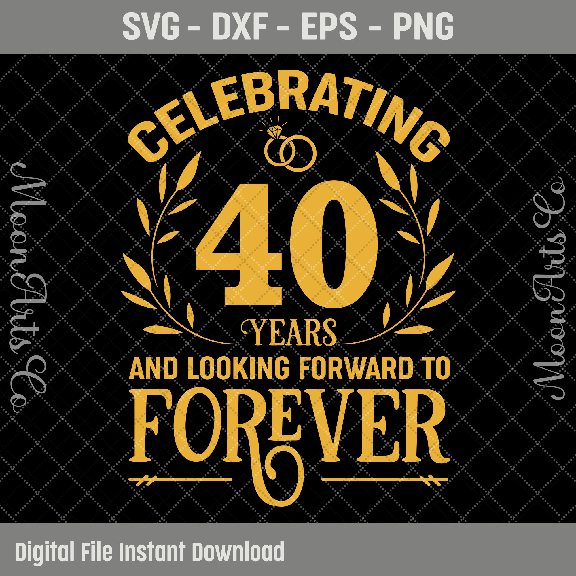 Celebrating 40 Years Wedding Anniversary SVG 40th Marriage - Etsy UK