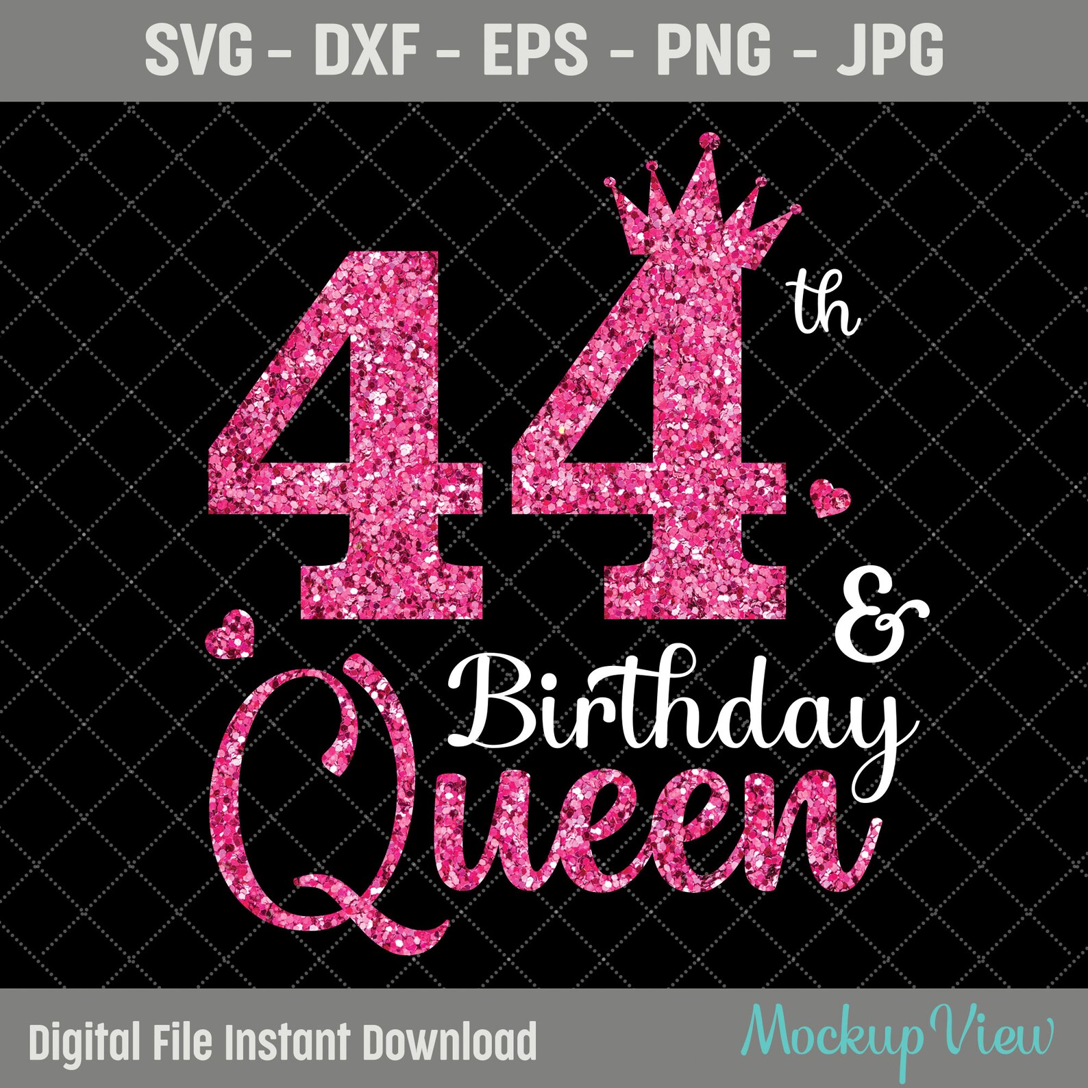 44th Birthday Queen SVG 44th Birthday Svg 44 Years Old - Etsy