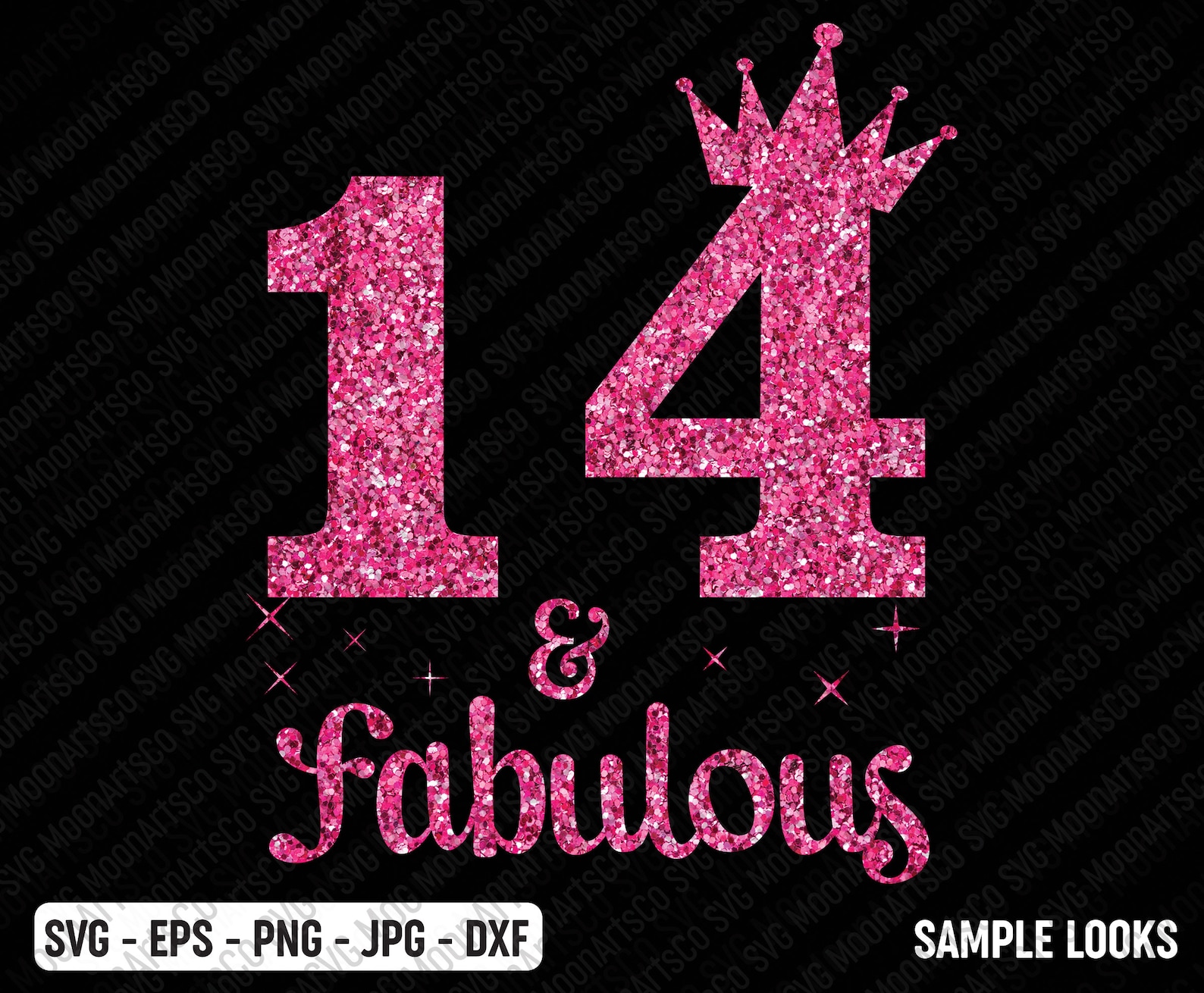 14 and Fabulous Birthday SVG 14th Birthday Svg 14 Years Old | Etsy