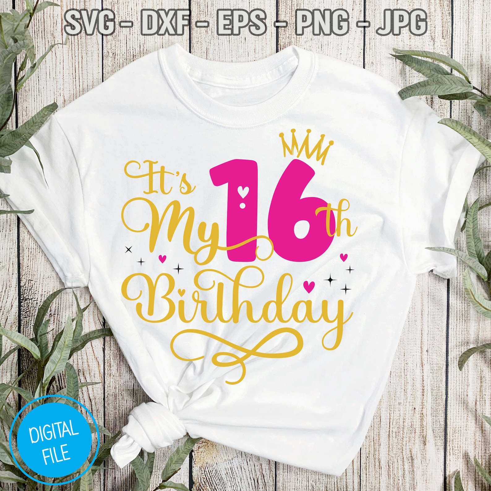 It's My 16th Birthday SVG Sixteen Years Old Birthday Girl - Etsy
