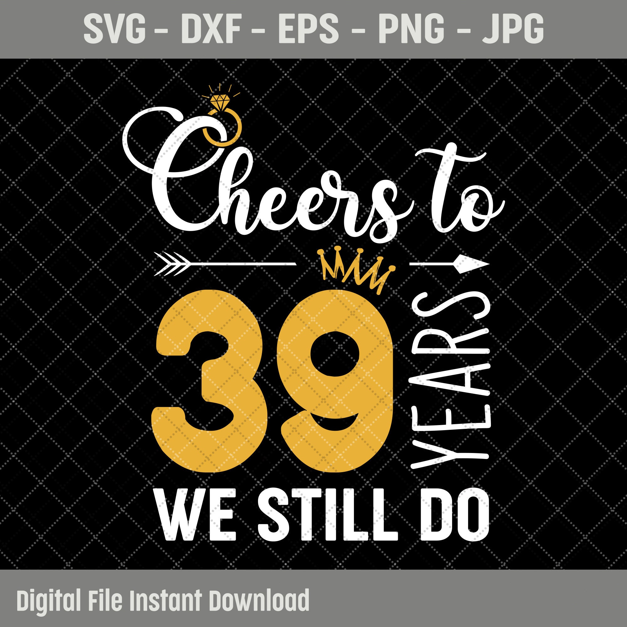 Cheers To 39 Years SVG Verheiratet vor 39 Jahren 39. - Etsy