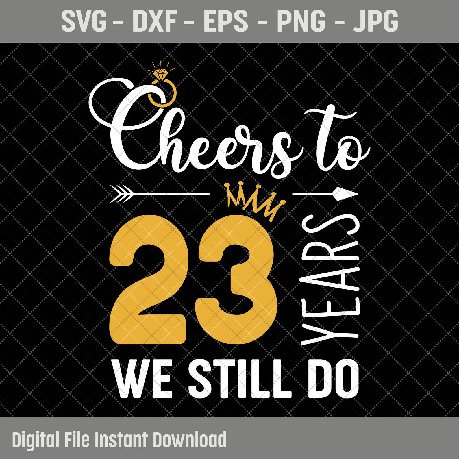 Cheers to 23 Years SVG Married 23 Years Ago 23rd Wedding - Etsy