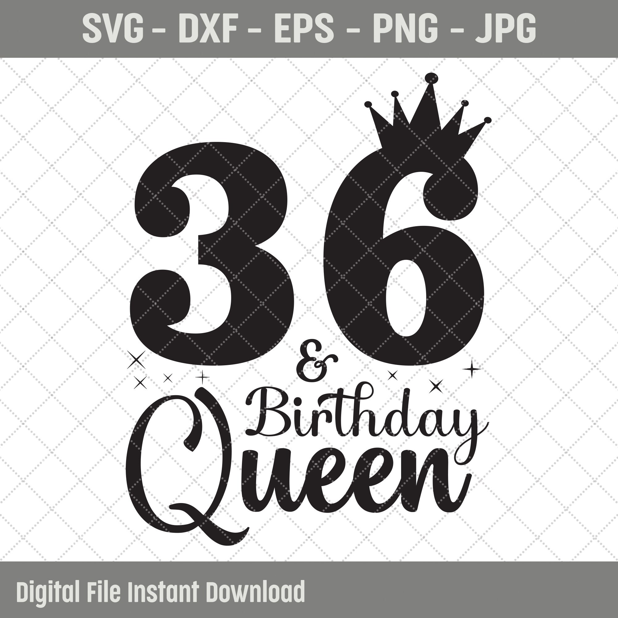 36th Birthday Queen SVG 36th Birthday Svg 36 Years Old | Etsy