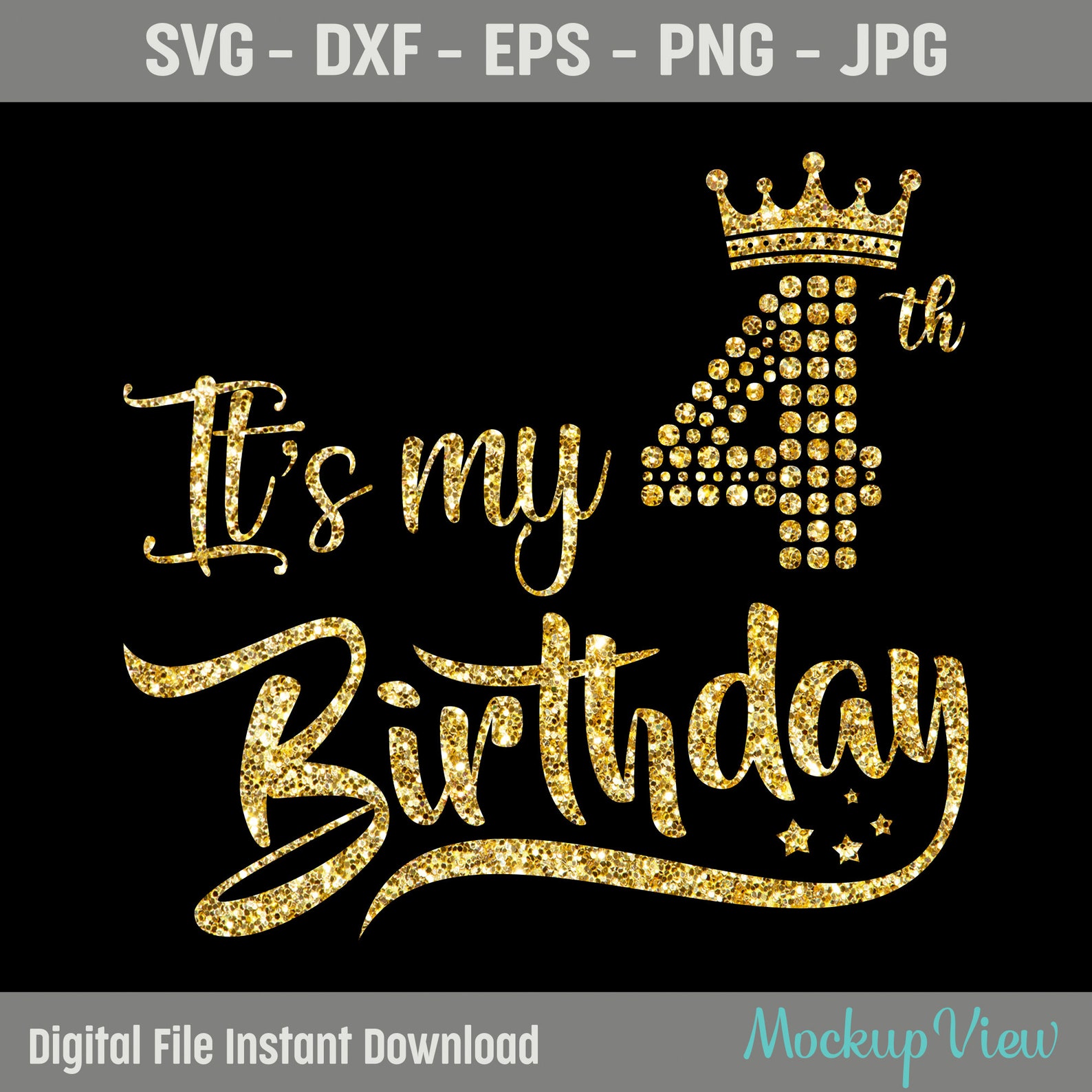 It's My 4th Birthday SVG Birthday Girl Four Birthday | Etsy
