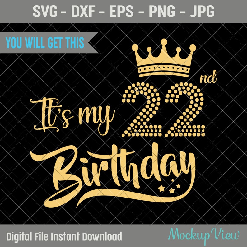 It's My 22nd Birthday SVG My 22nd Birthday Shirt Svg22nd - Etsy