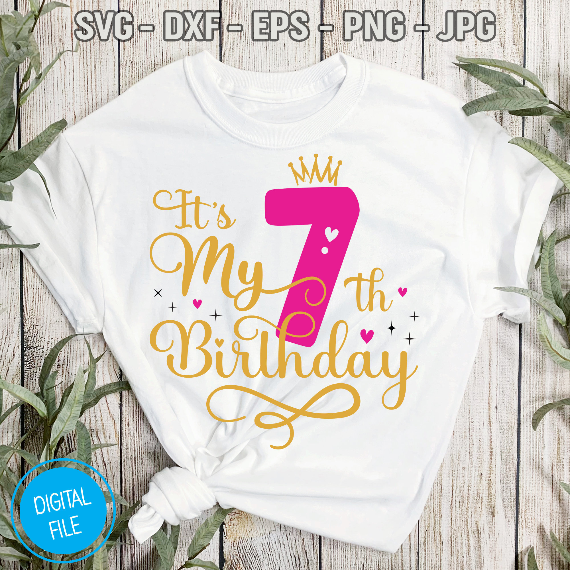 It's My 7th Birthday SVG Seven Year Old Birthday Girl - Etsy Canada