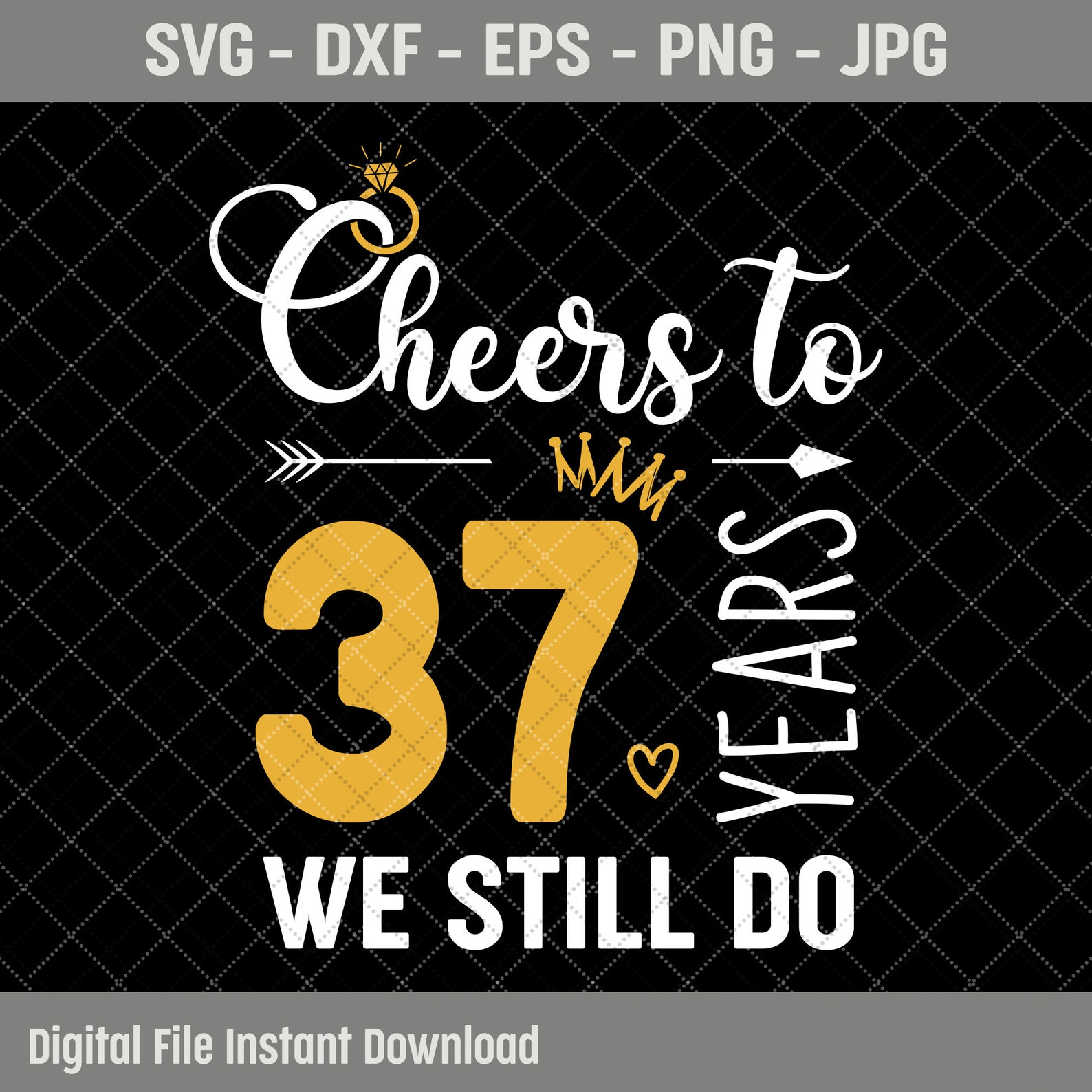 Cheers to 37 Years SVG Married 37 Years Ago 37th Wedding - Etsy