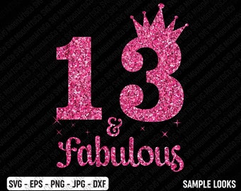 13th Birthday Svg | Etsy
