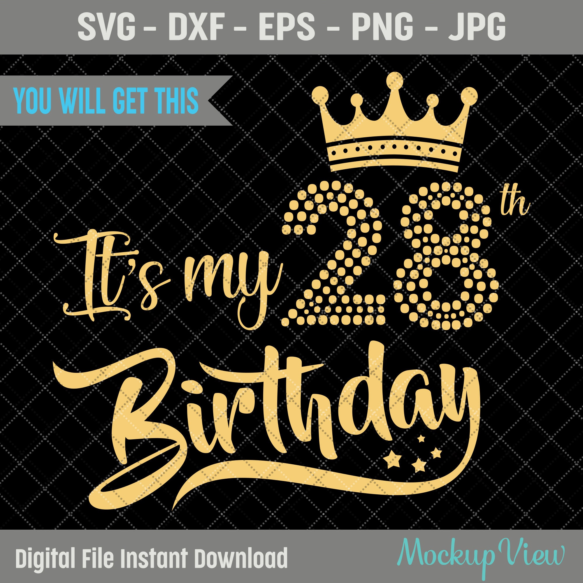 It's My 28th Birthday SVG My 28th Birthday Shirt Svg28th | Etsy