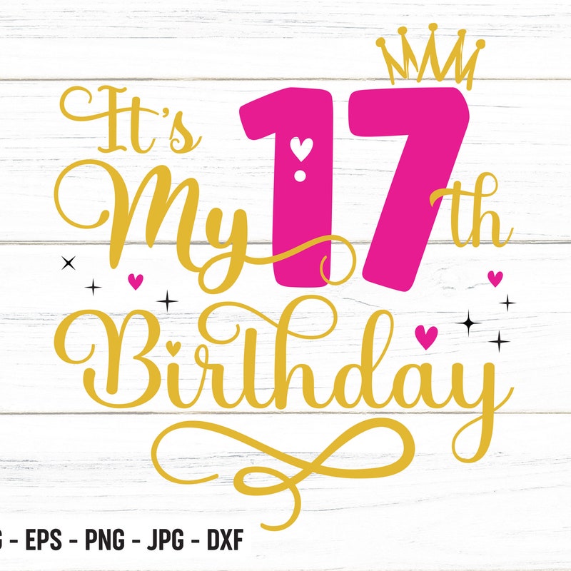 17th Birthday Svg - Etsy
