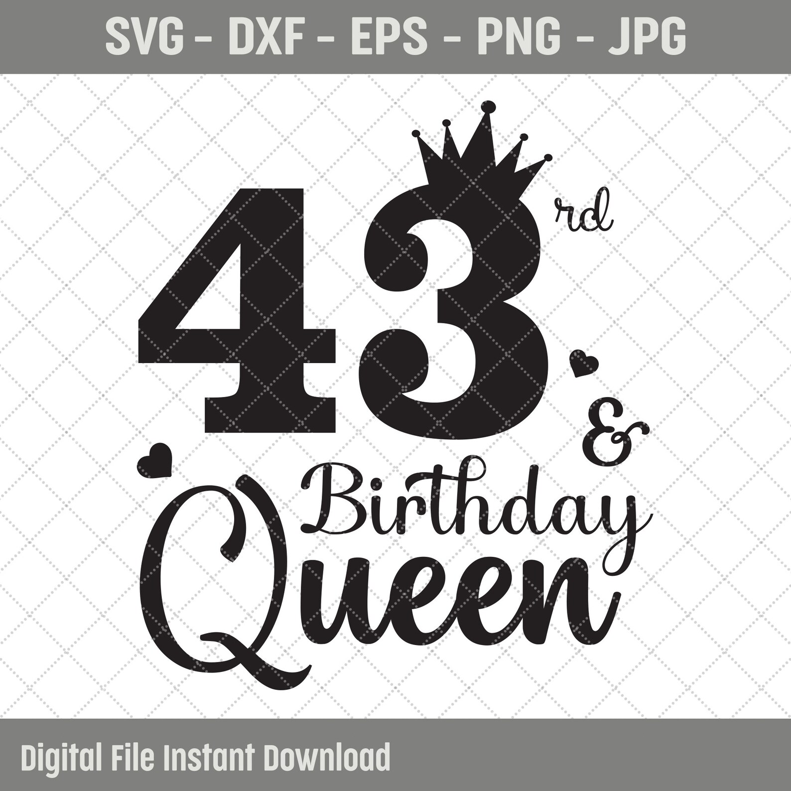43rd Birthday Queen SVG 43rd Birthday Svg 43 Years Old - Etsy
