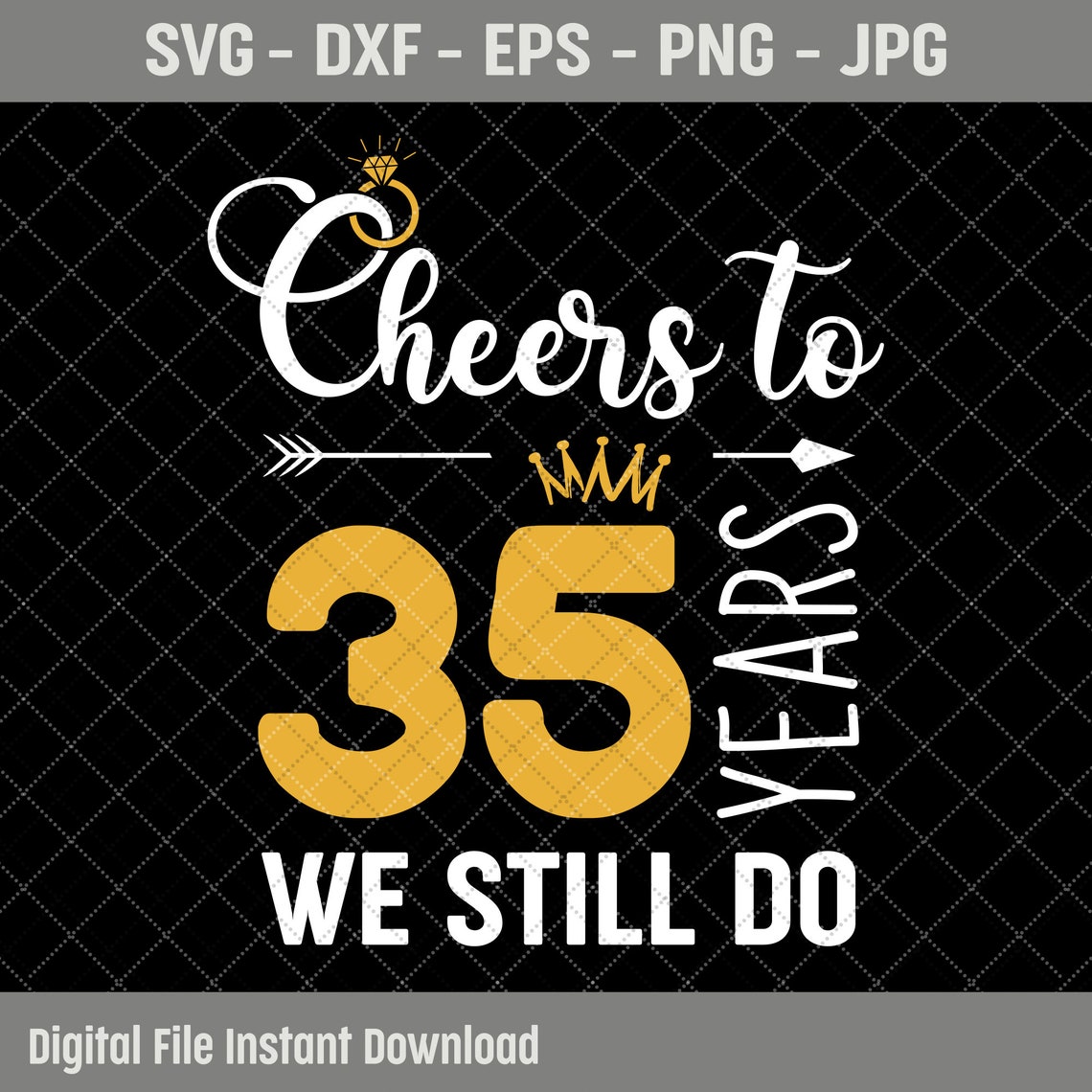 Cheers to 35 Years SVG Married 35 Years Ago 35th Wedding - Etsy