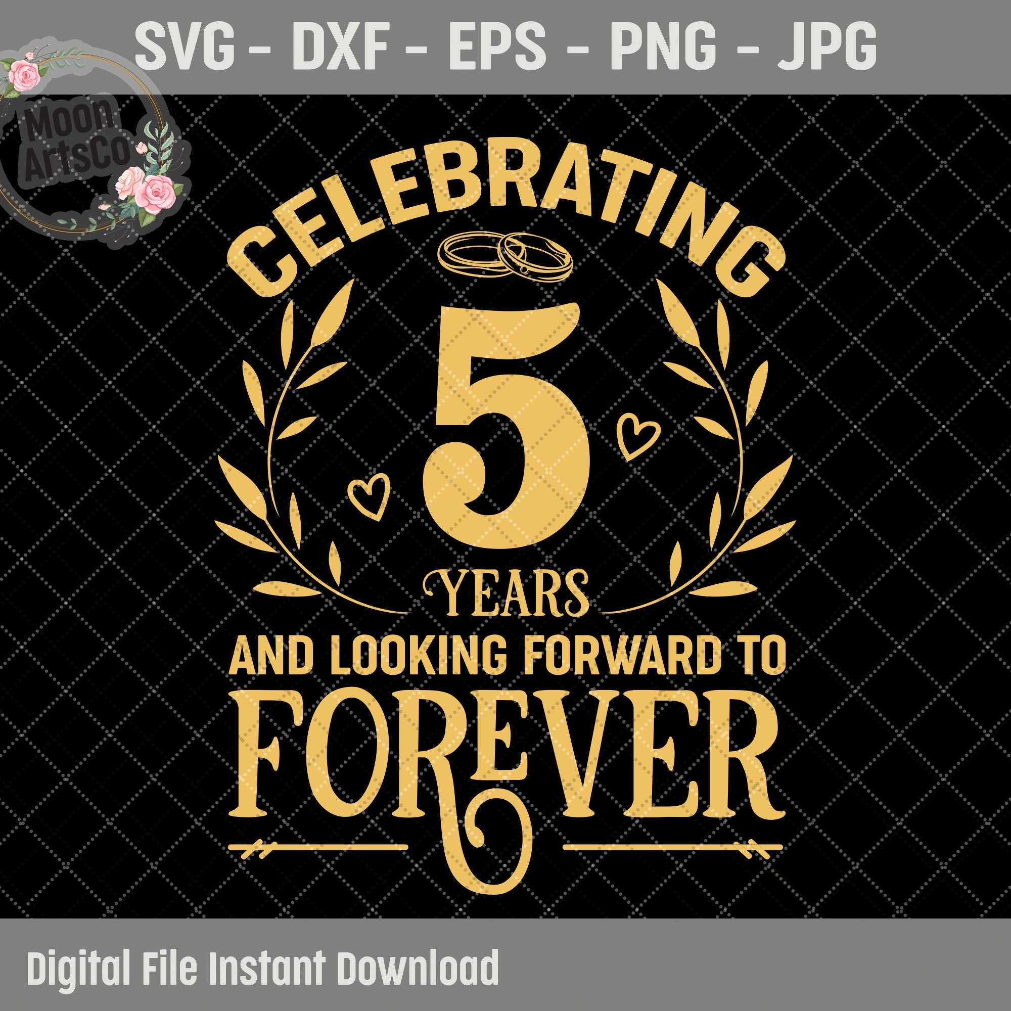 Clip Art Del Quinto Aniversario De Bodas