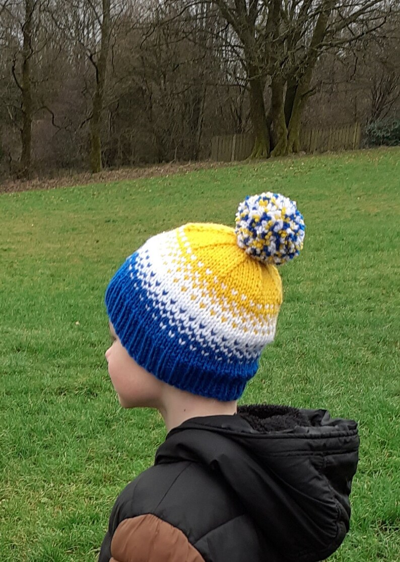 Pud Pixel Hat Knitting Pattern Beanie Bobble Hat Stranded Colourwork ...