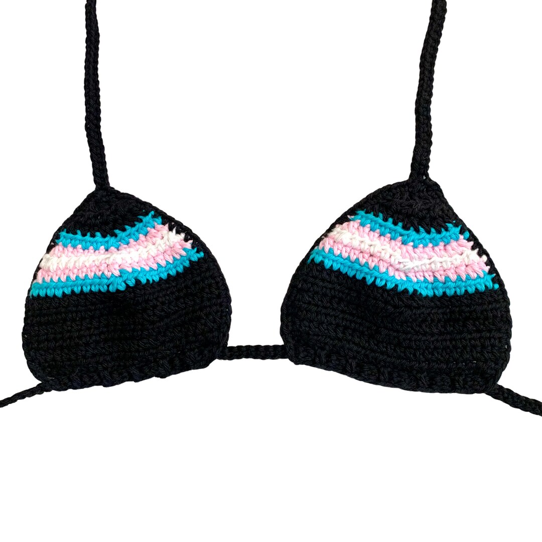 Black Trans Pride Flag Crochet Bikini Top - Etsy