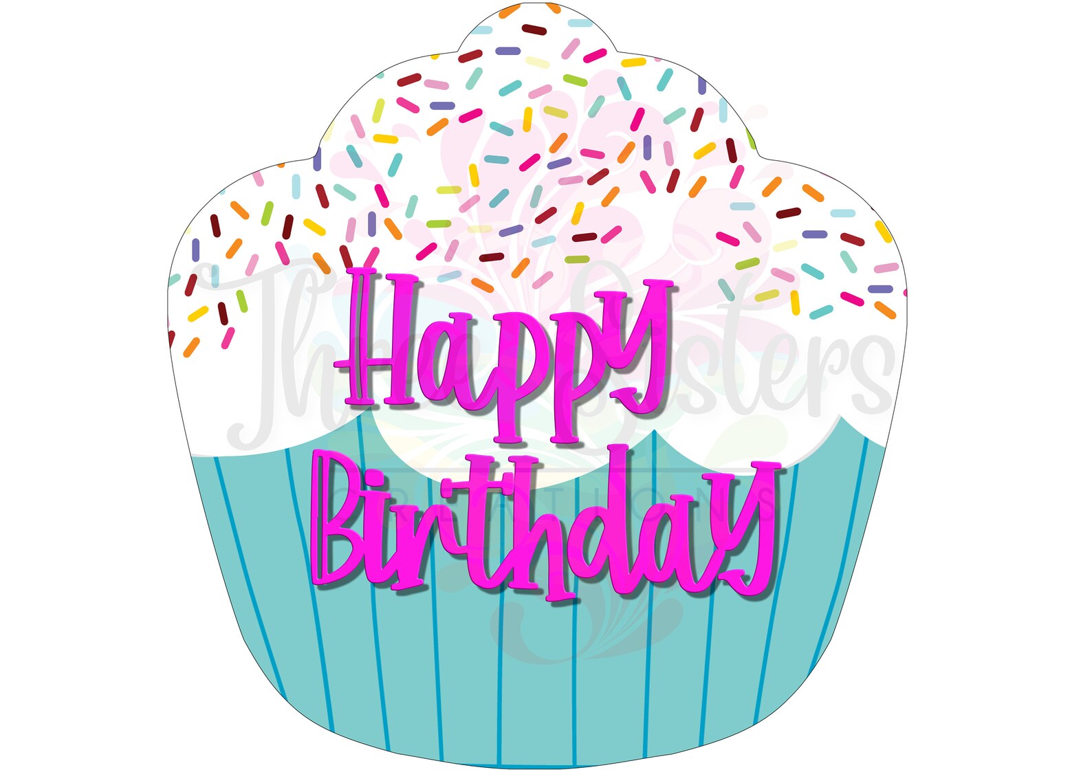 Giant Happy Birthday Cupcake Sign Ideal for Party Decor or | Etsy