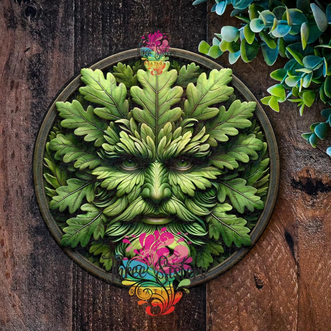 Green Man Pagan Wall Art – Celtic Nature Spirit Metal Garden Wall Decor ...