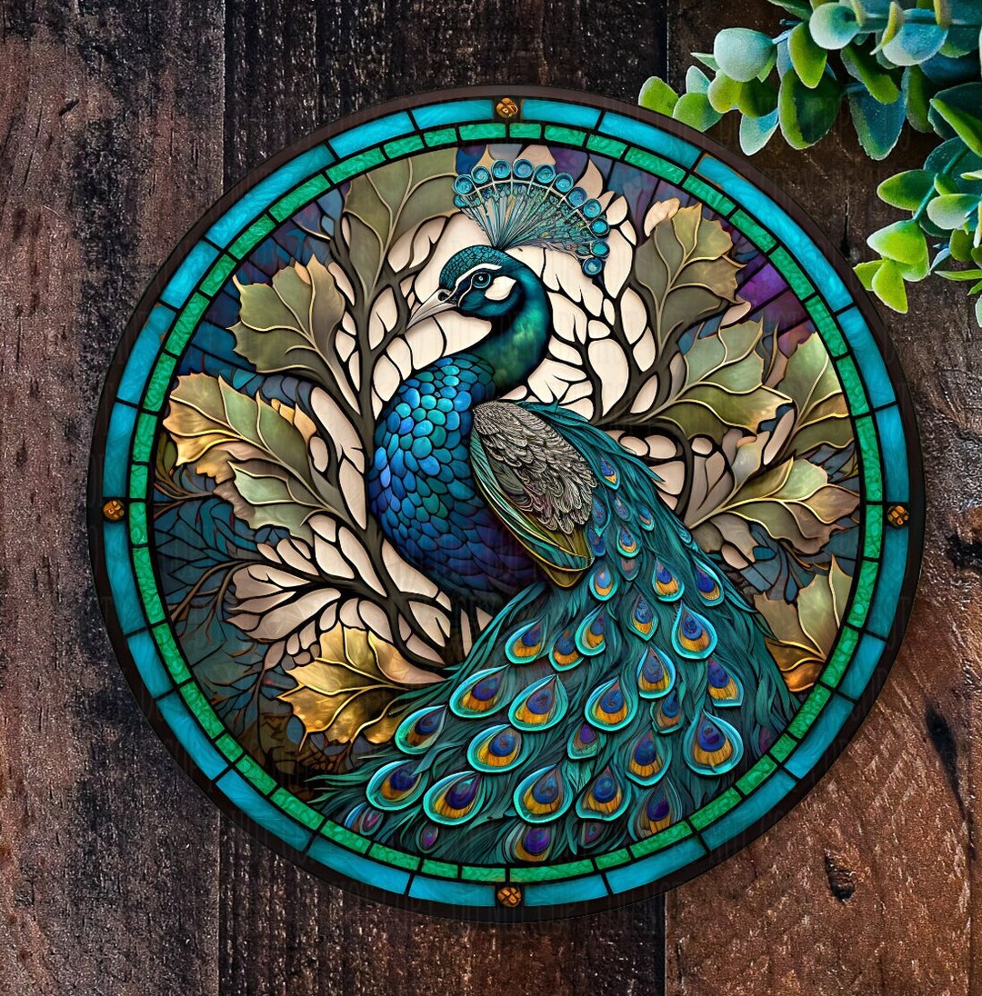 Peacock Sign, Metal Peacock, Peacock Wreath Sign, Garden Decoration ...