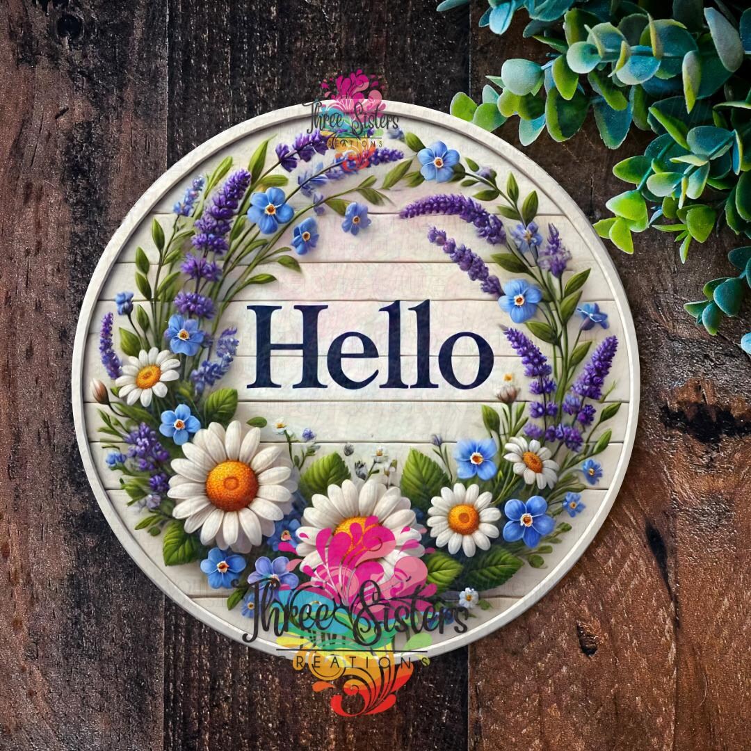 Floral Hello Sign: Cottagecore Garden Decor - Etsy