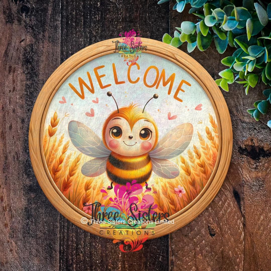 Bee Sign Bumble Bee Sign Bee Wreath Summer Wreath Sign Uk Wreath Signs ...