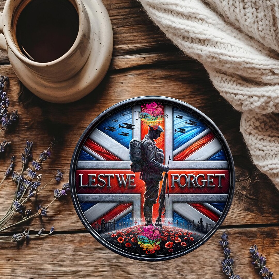 Lest We Forget Coaster Remembrance Day Drinks Mat With Union Jack ...