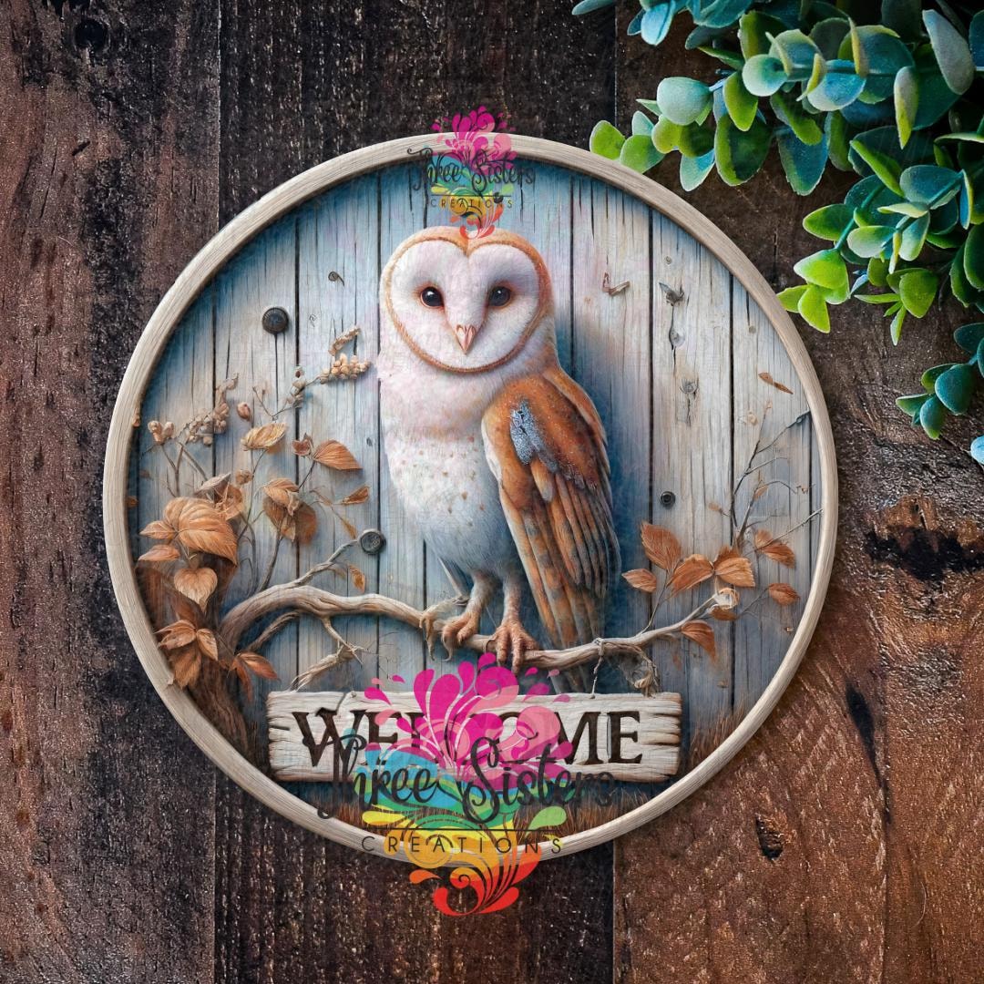 Rustic Barn Owl Welcome Sign: British Wildlife Outdoor Decor - Etsy