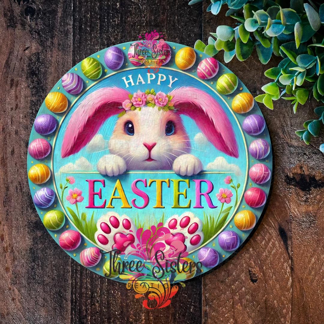 Happy Easter Bunny Sign Easter Plaque, Easter Decorations, Easter ...