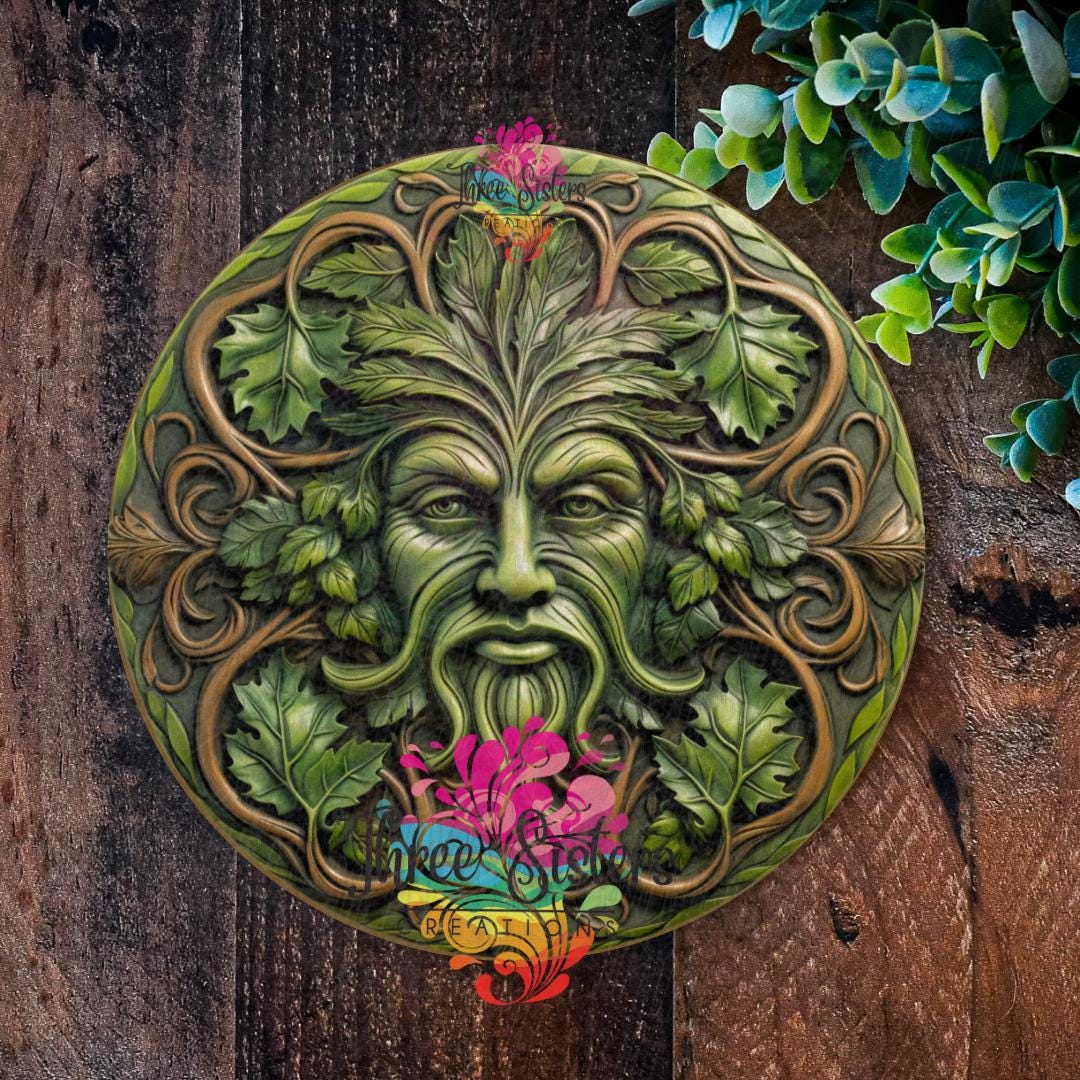 Green Man Sign, Garden Ornaments, Green Man Plaque, Outdoor Metal Wall ...