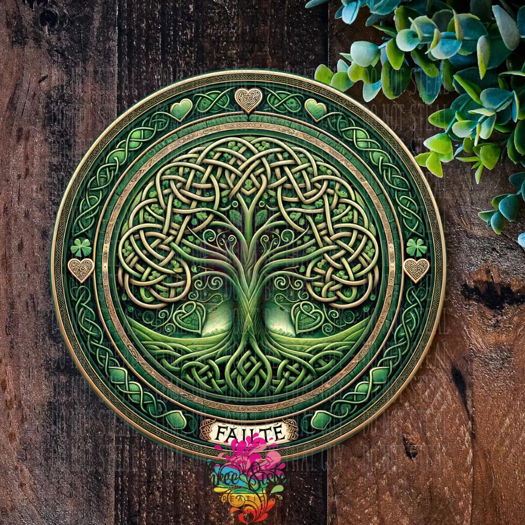 Celtic Tree of Life Wall Plaque, 'fáilte' Irish Welcome Sign, Emerald ...