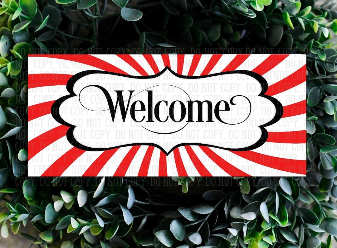 Red Welcome Sign Red Welcome Wreath Sign Welcome Sign - Etsy