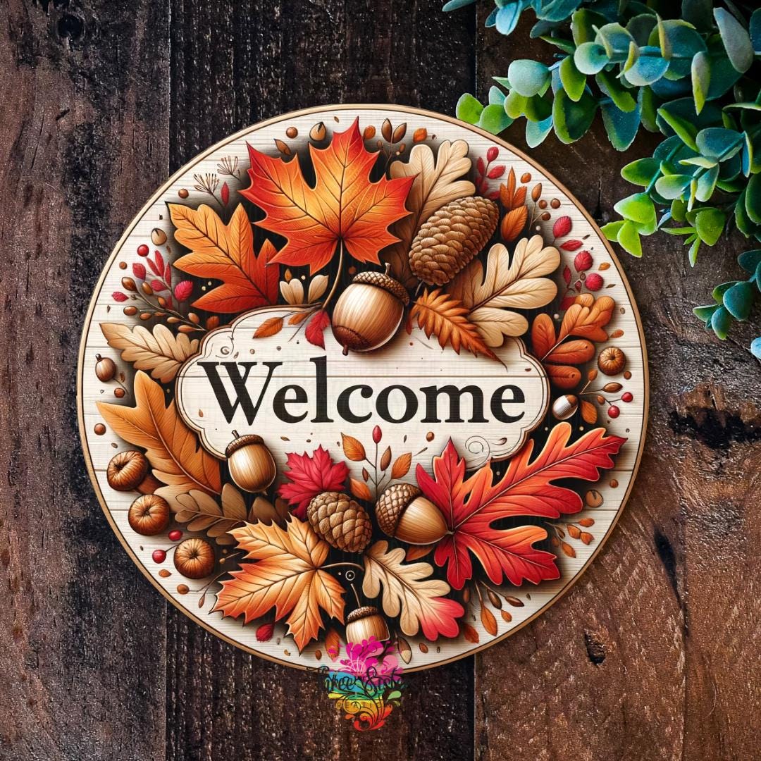 Autumn Welcome Sign, Rustic Fall Home Decor, Autumn Signs for Wreaths ...