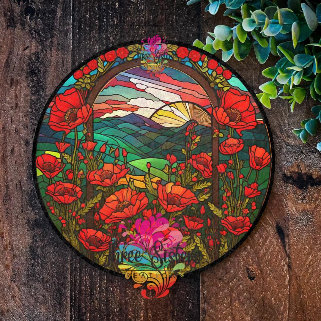 Poppy Field Metal Remembrance Sign: Lest We Forget Poppies Wall Art ...