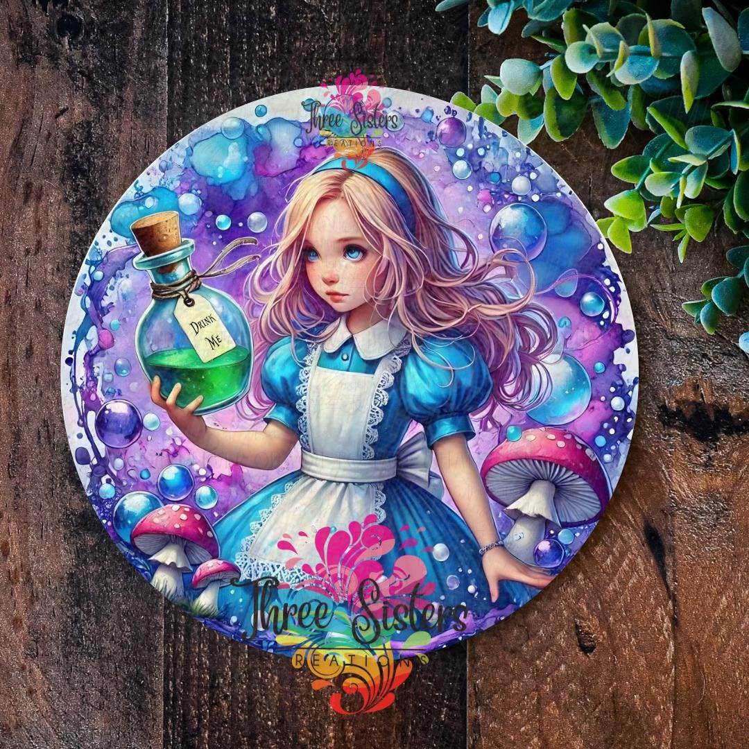 Alice in Wonderland Drink Me Sign: Whimsical Metal Wall Art - Etsy