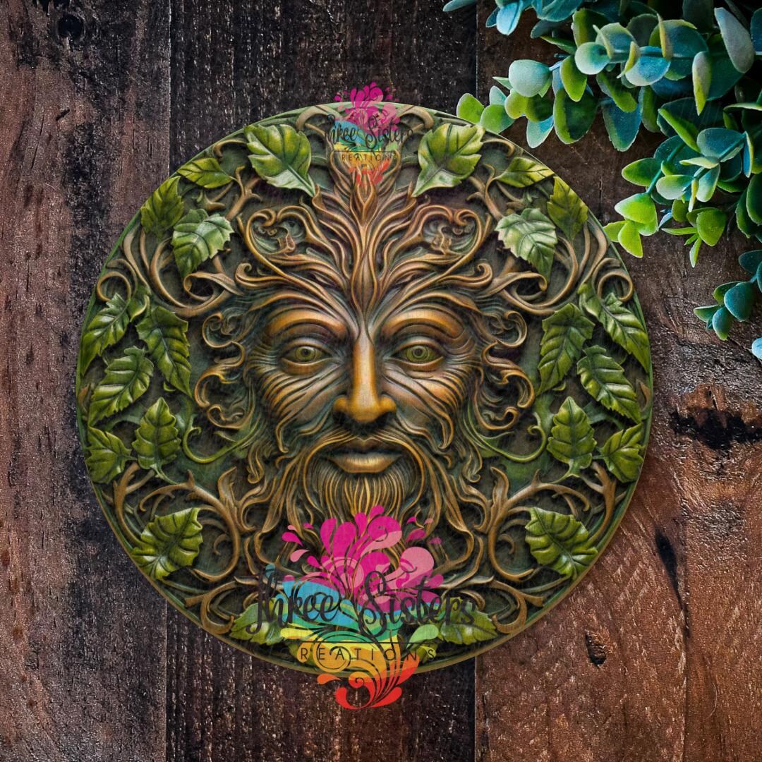 Green Man Sign, Garden Décor Garden Ornaments, Green Man Plaque ...