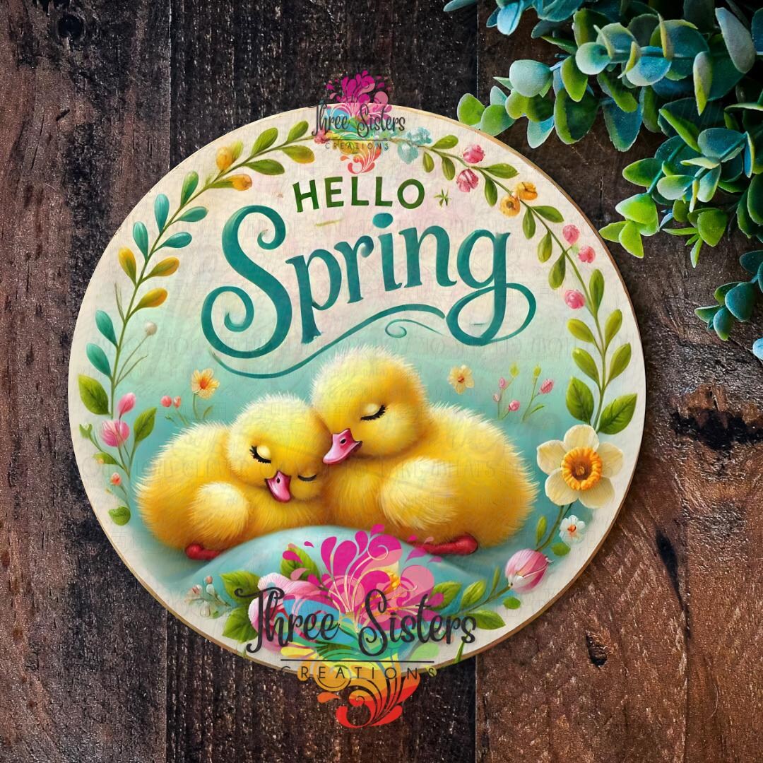Hello Spring Sign, Spring Wreath Signs, Spring Ducklings, Spring and ...