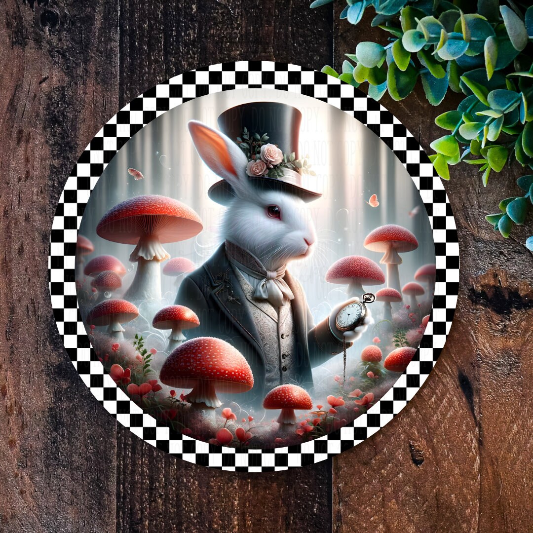 Alice in Wonderland White Rabbit Sign, Wonderland Décor, Mad March Hare ...